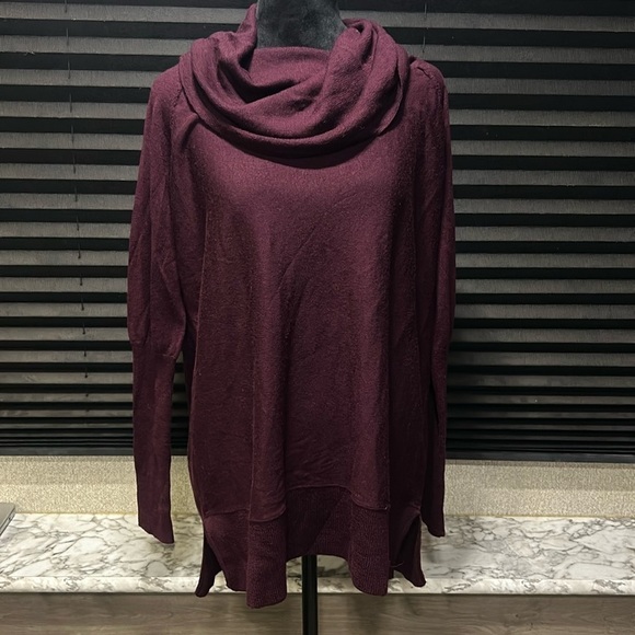 Tahari | Sweaters | Tahari Womens Red Wine Cowlneck Long Sleeve Merino ...